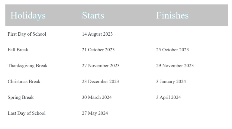 Oldham County School Calendar 2023-2024 & Academic Holidays