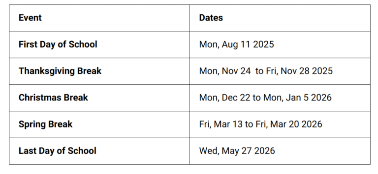 Orange County School Calendar 2025-2026 & Academic Holidays